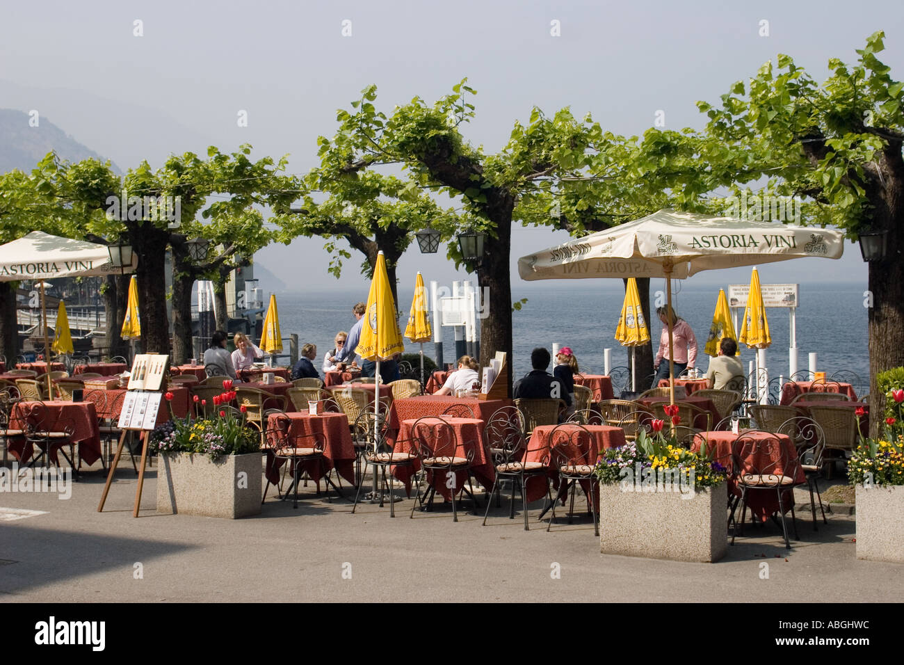 Restaurant Terrace Bellagio Lake Como Stock Photo - Alamy