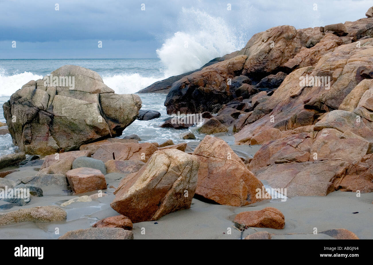 Rocks at Magnolia Beach, Mass Stock Photo - Alamy