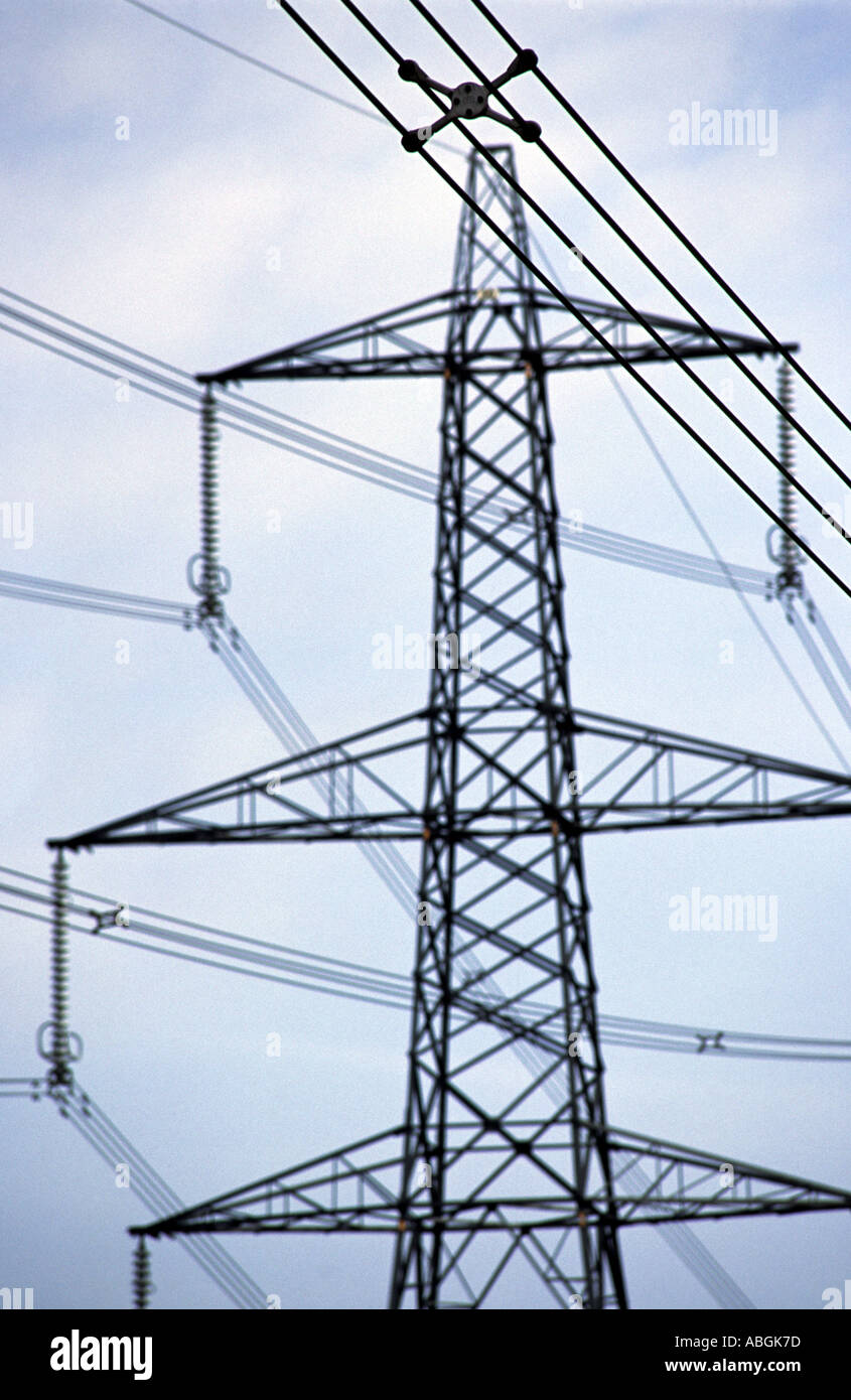 275,000 volt suspension tower pylon, Sizewell, Suffolk, UK Stock Photo ...