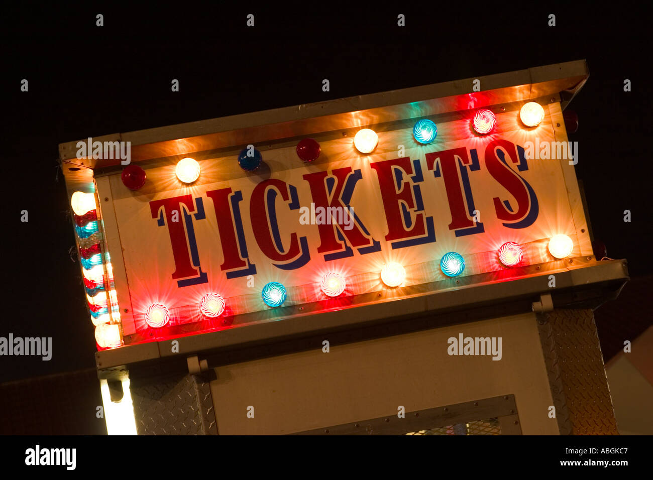 Tickets sign at a at a Connecticut USA fair Stock Photo - Alamy