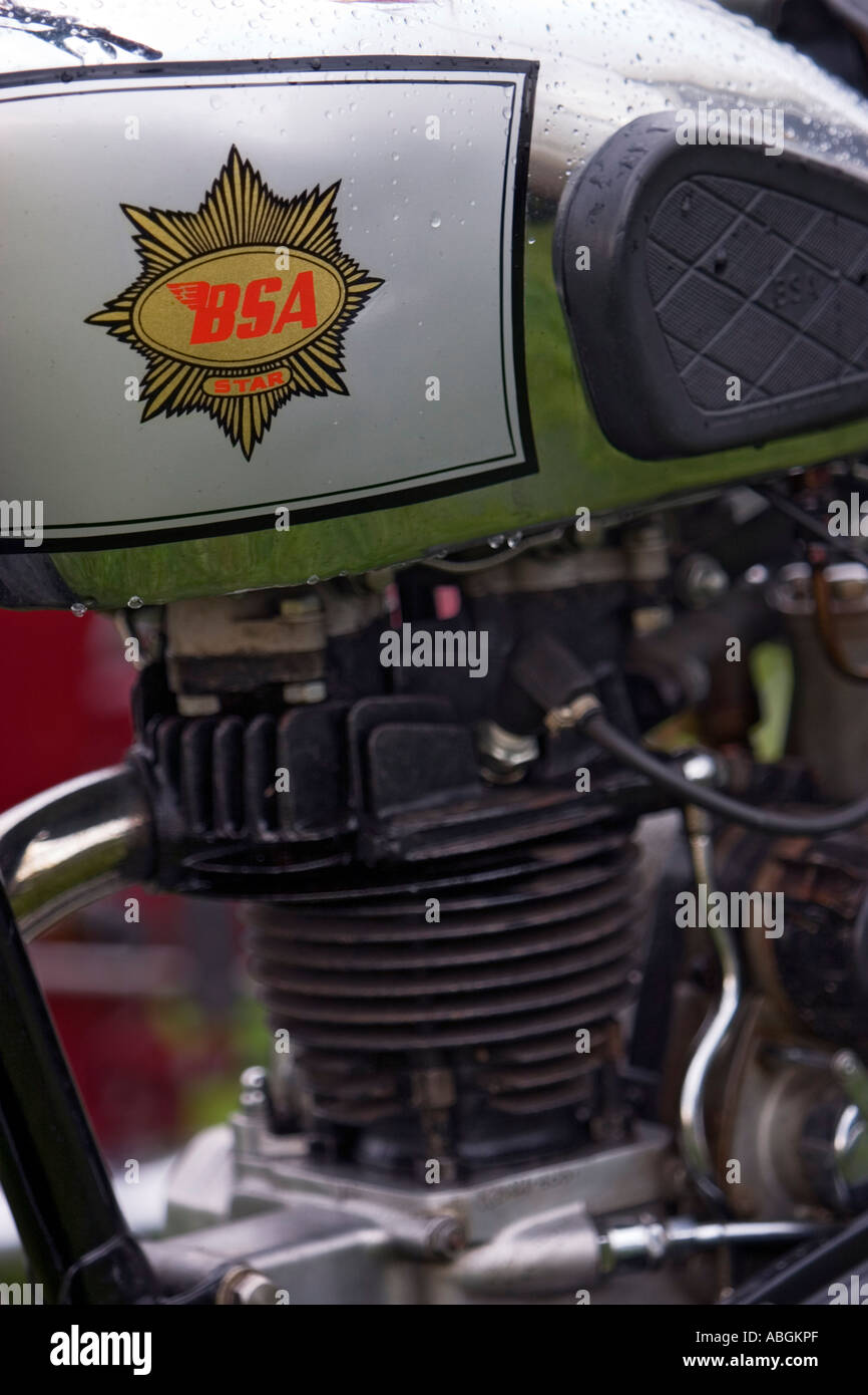 Detail of 1958 BSA Shooting Star motorcycle marque and engine Stock ...