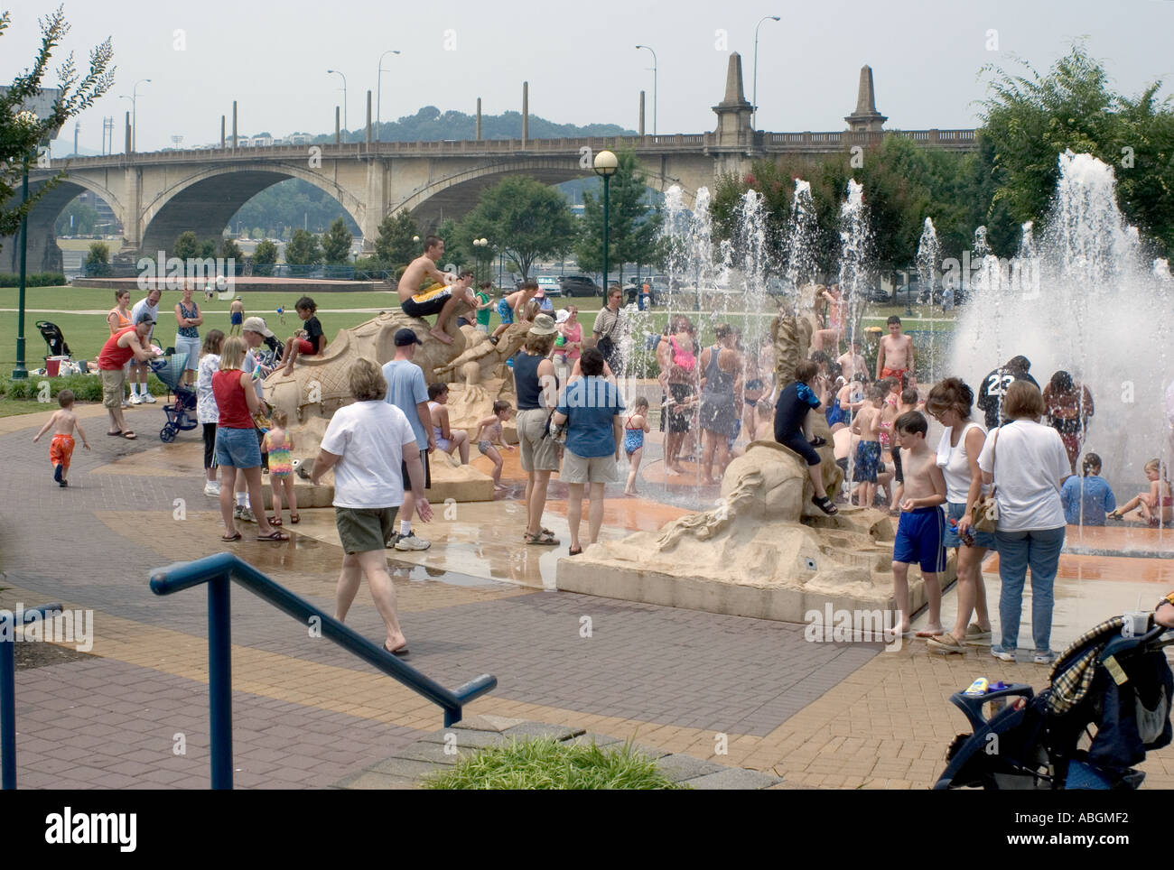 Water Fountain at Coolidge Park Chattanooga Tennessee USA Stock Photo ...