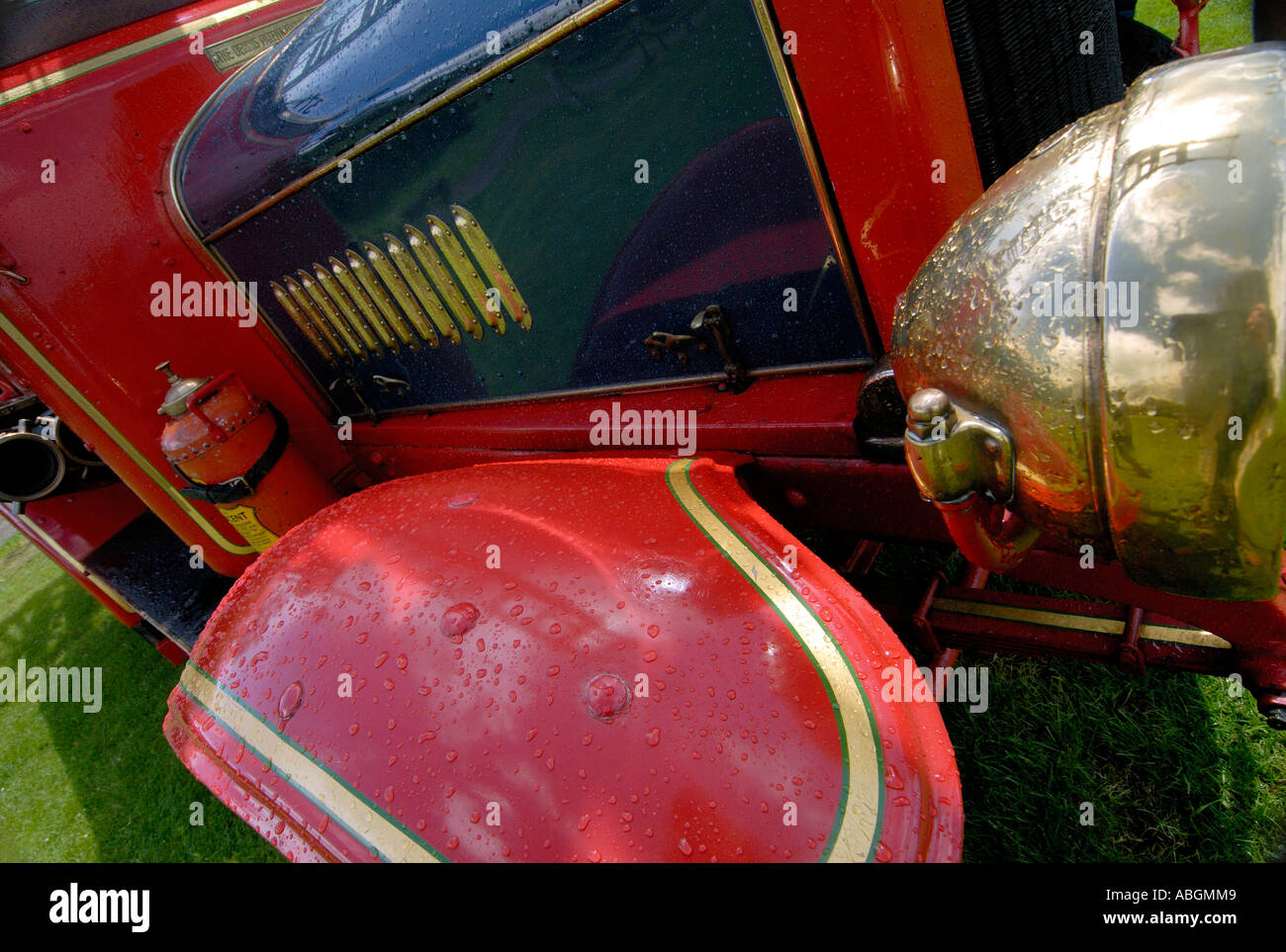 Close up detail of 1929 Dennis fire engine Stock Photo - Alamy