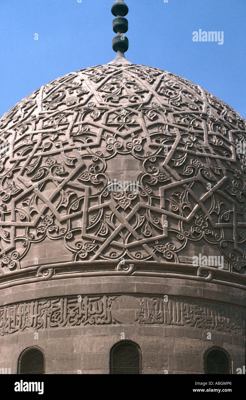 Complex of Sultan Qaytbay, Cairo, Egypt, dome of mausoleum, detail ...