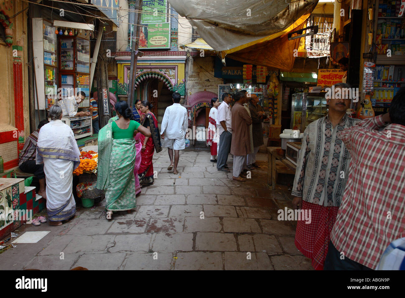 Early morning street scene in Varanasi, India Stock Photo - Alamy