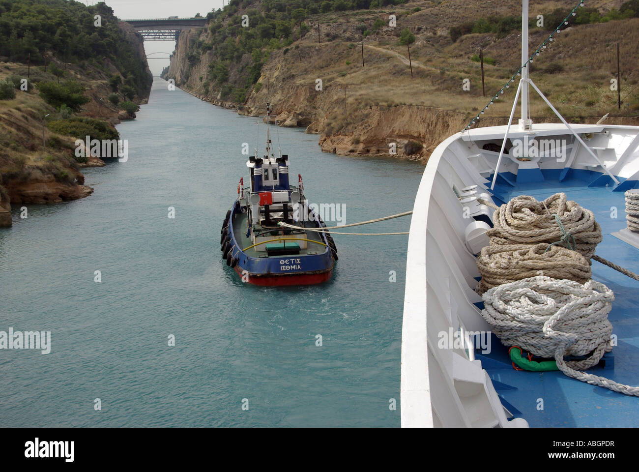 Cruise ship corinth canal isthmus hi-res stock photography and images ...