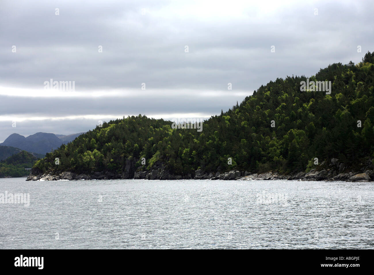 Open sea, fjord & mountains out of Stavanger, Norway Stock Photo - Alamy