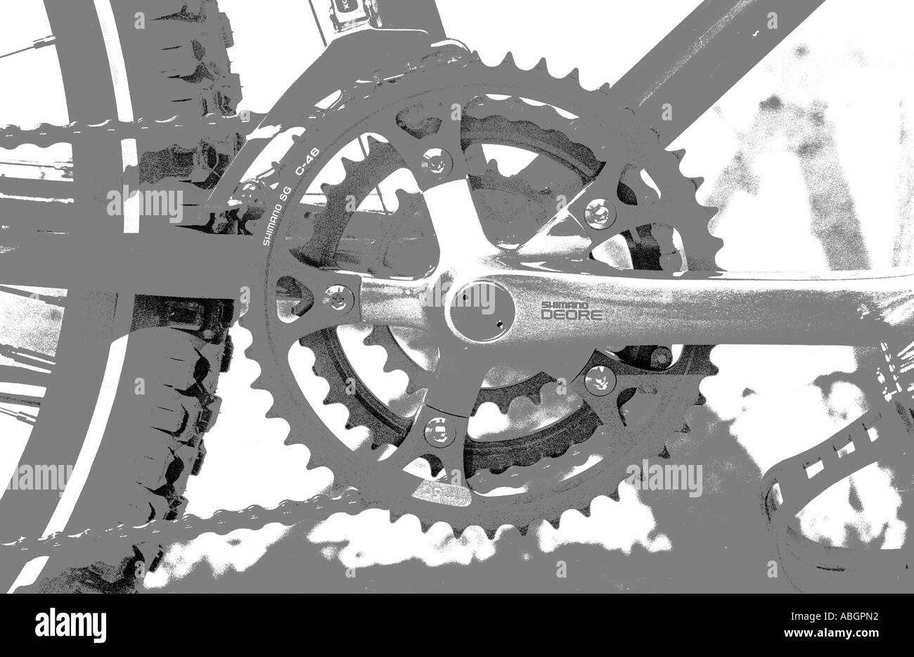 Chain set on mountain bike Stock Photo - Alamy