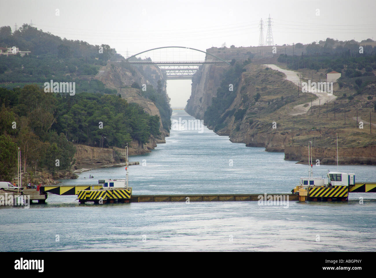South East end Corinth Canal submersible road bridge lifts off seabed ...