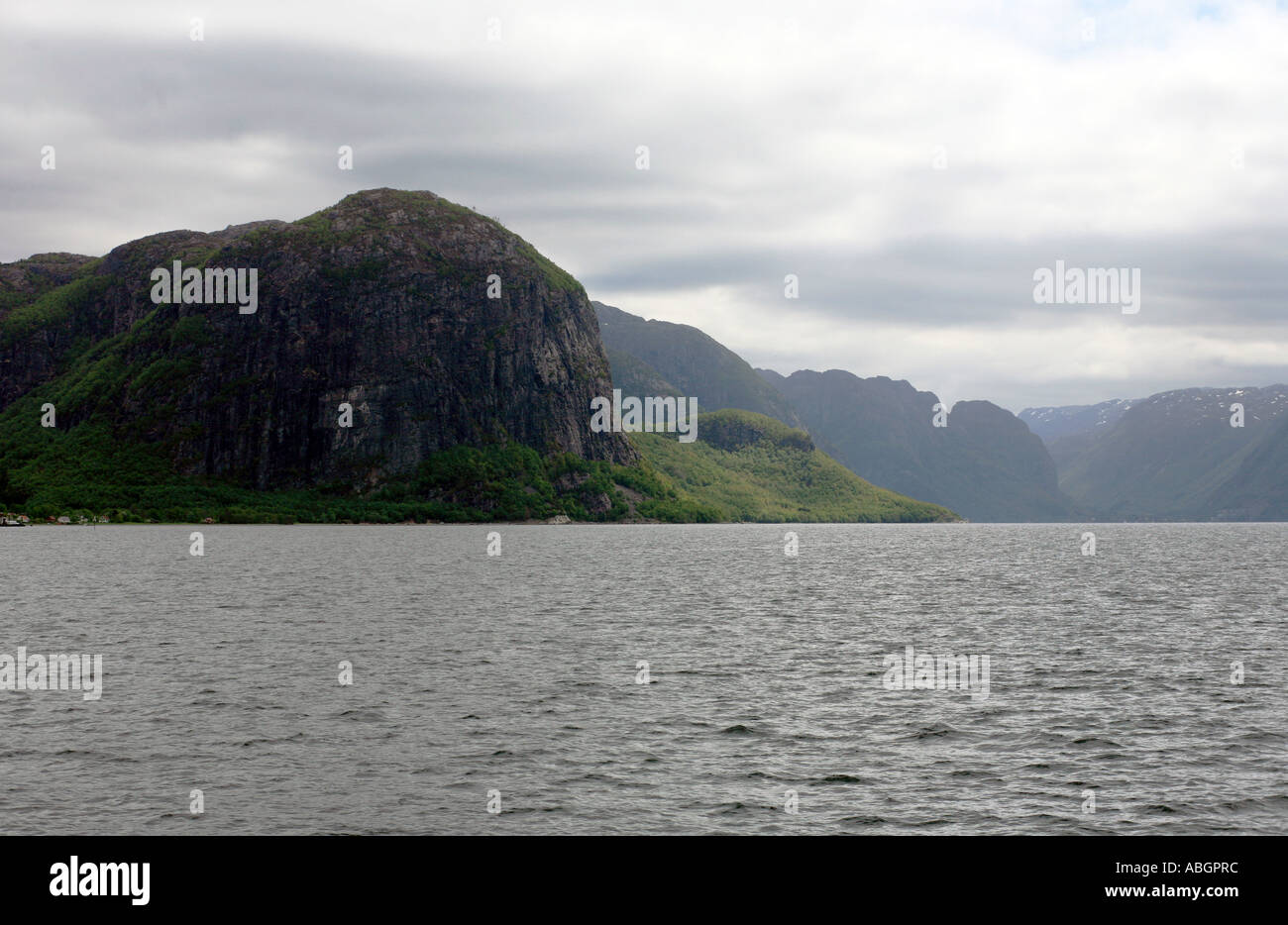 Wide open expanse of water(Fjord) with mountains - Norway Stock Photo ...