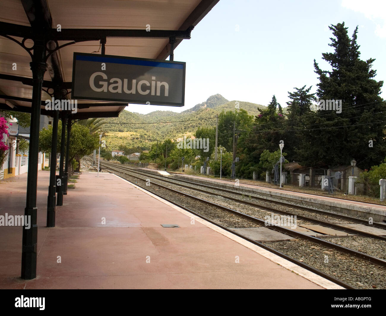 The railway station for gaucin Spain Called El Colmenar Stock Photo - Alamy