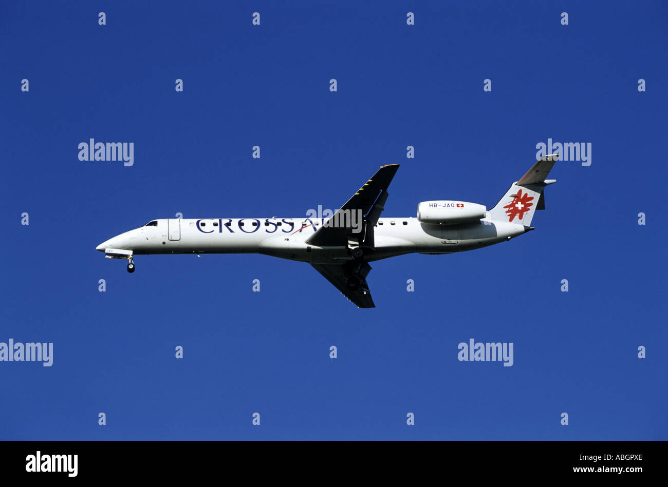 Cross Air Embraer RJ145 aircraft approaching Birmingham International ...