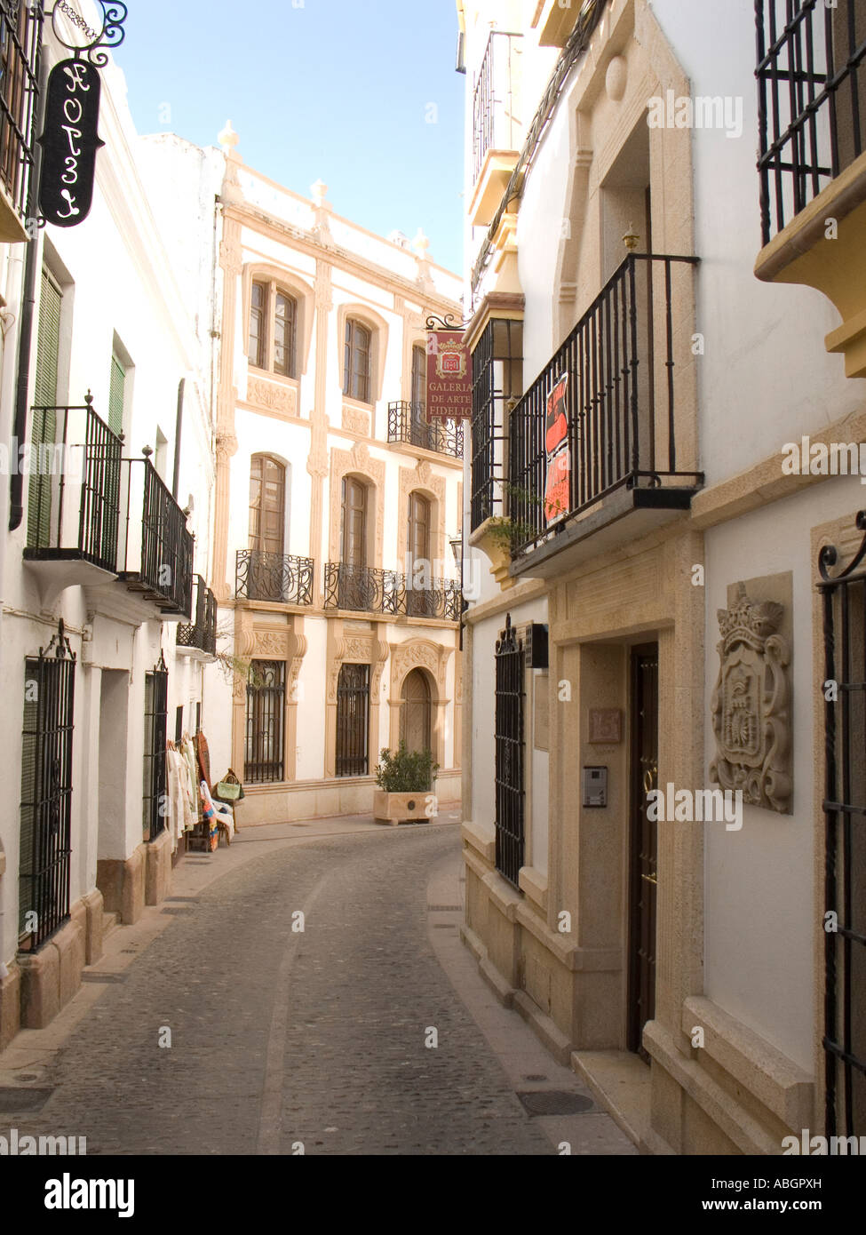 Spanish street in Ronda Stock Photo - Alamy