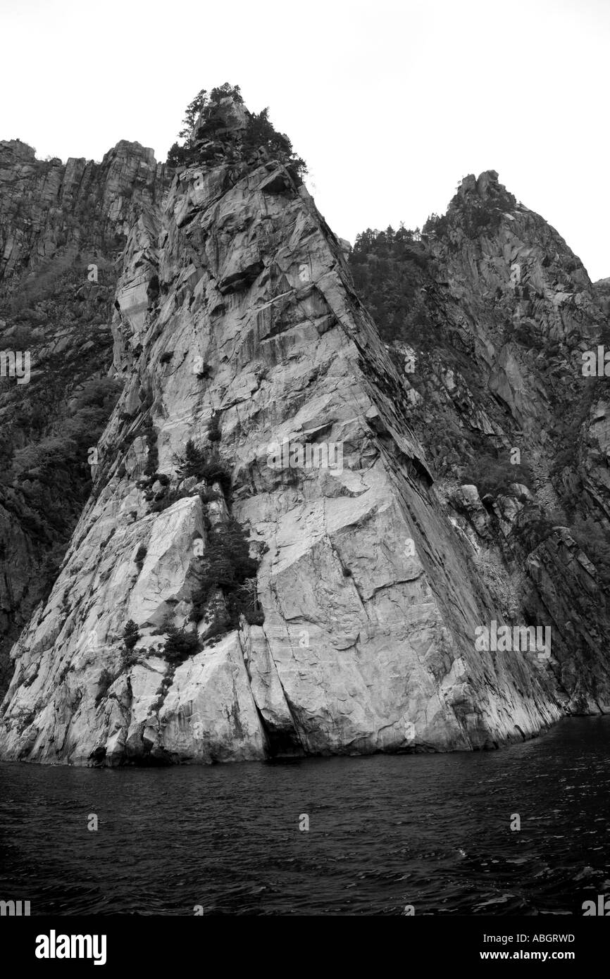 Black and white fjord rocks Stock Photo - Alamy