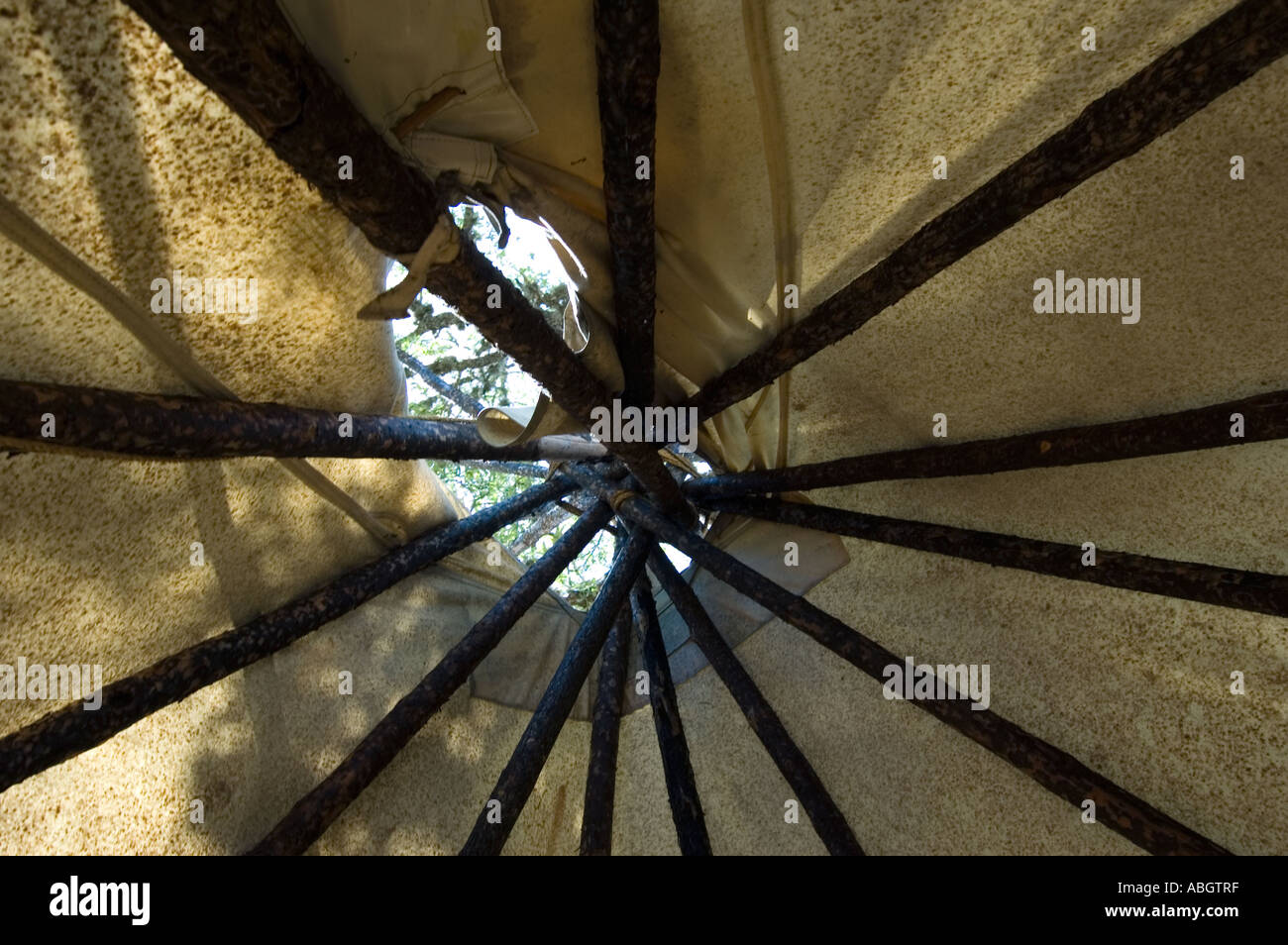 Inside the teepee Stock Photo - Alamy