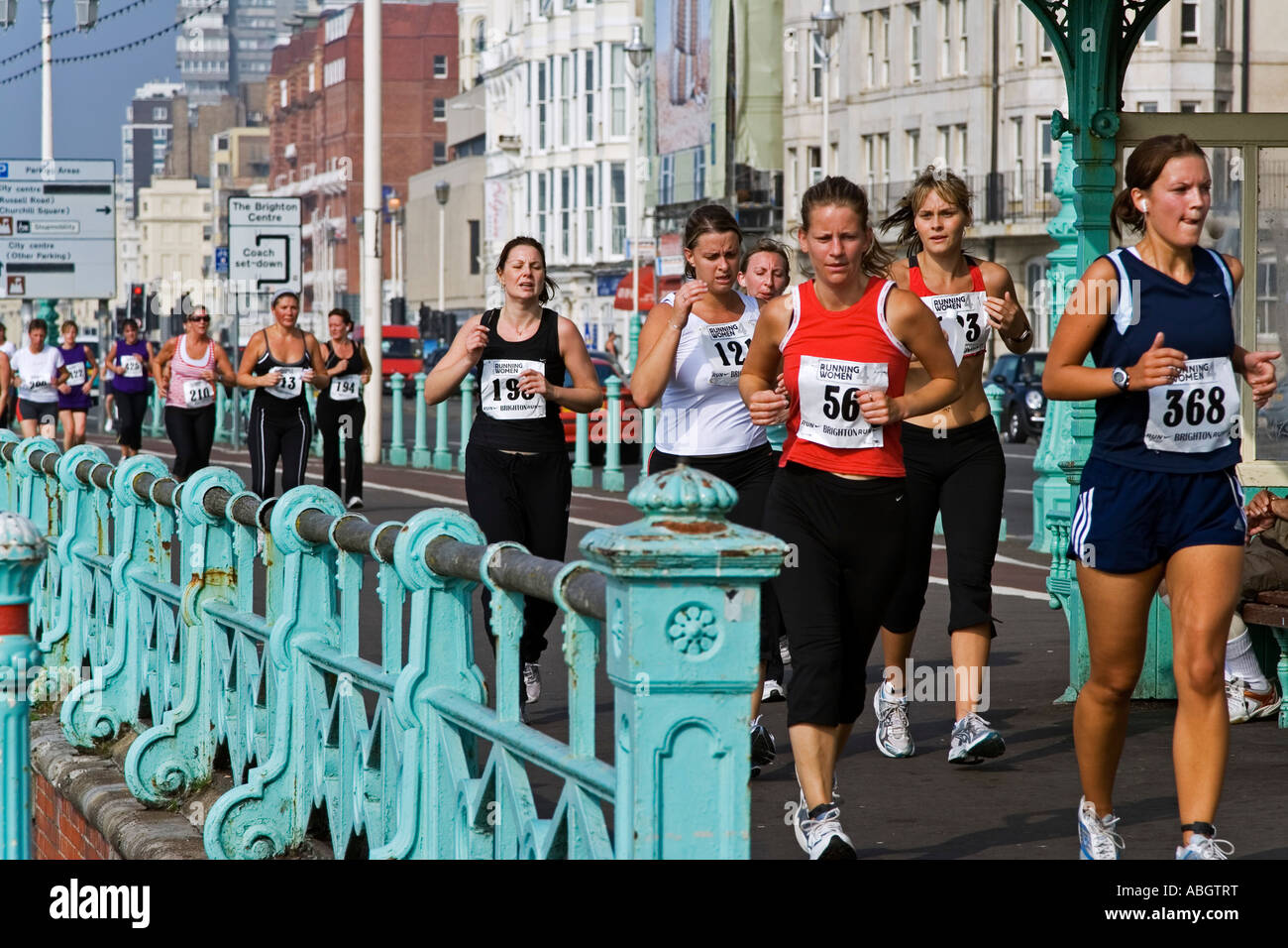 Running race along Brighton seafront, UK Stock Photo - Alamy