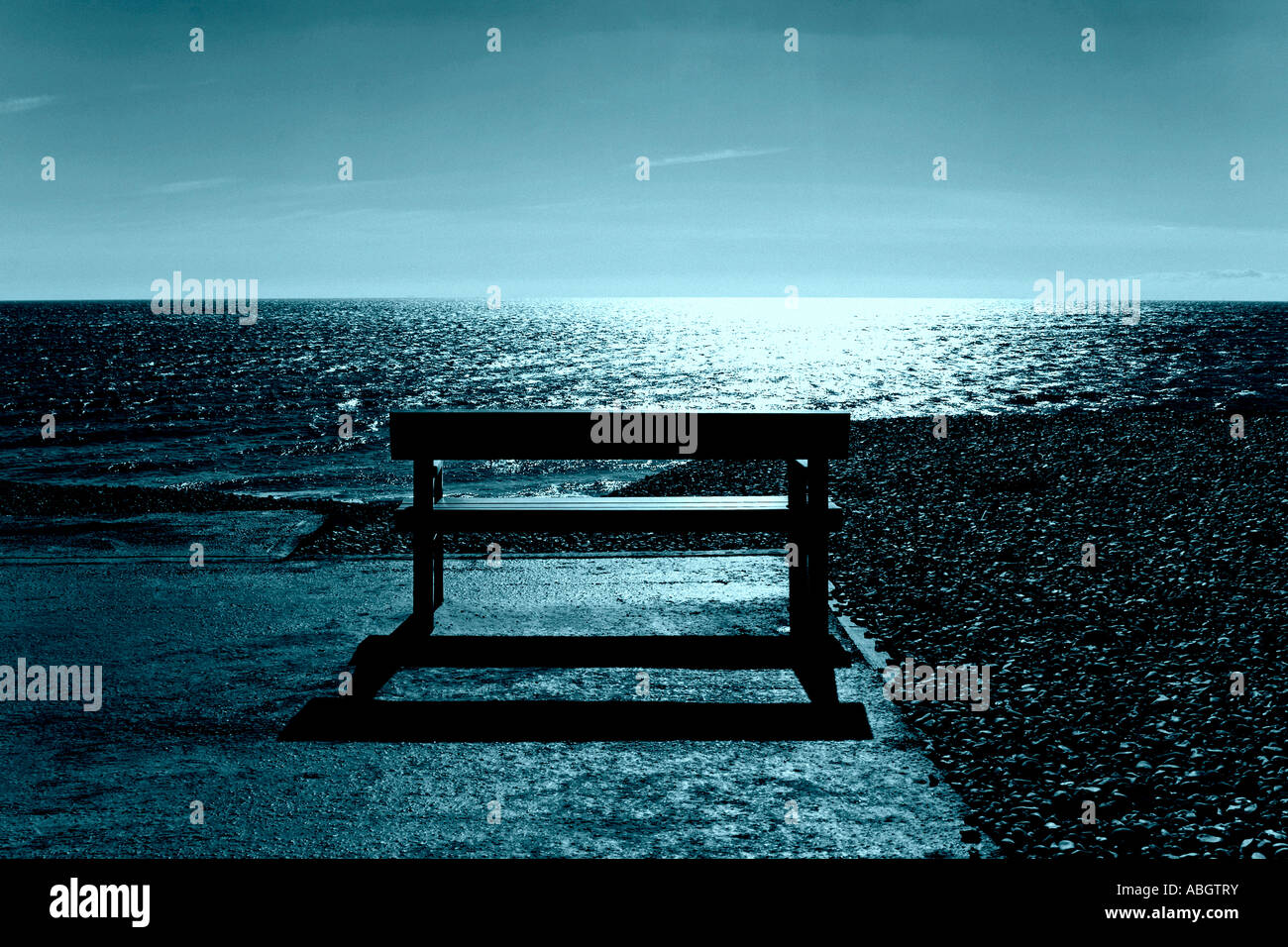 Bench and Sea Stock Photo - Alamy