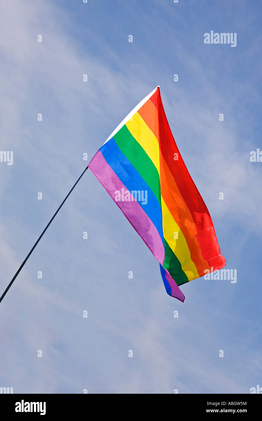 Pride Parade, Brighton, UK 2006 rainbow flag Stock Photo - Alamy