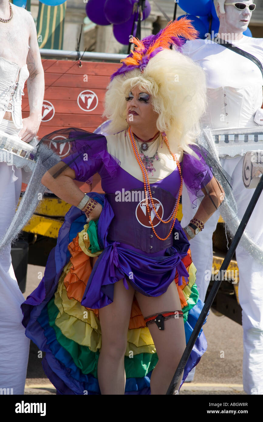 Pride Parade with Carry On film theme, Brighton, UK, 2006 Stock Photo ...