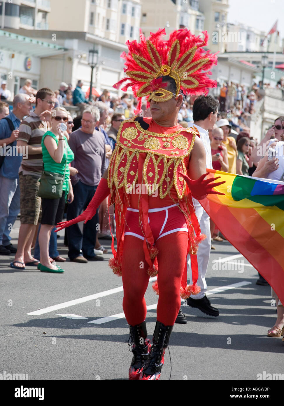 Pride Parade with Carry On film theme, Brighton, UK, 2006 Stock Photo ...