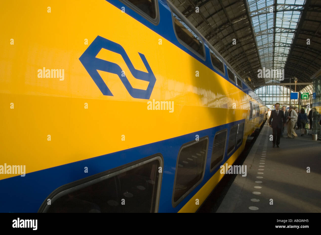 An NS Dutch railway train in Amsterdam Station Stock Photo - Alamy