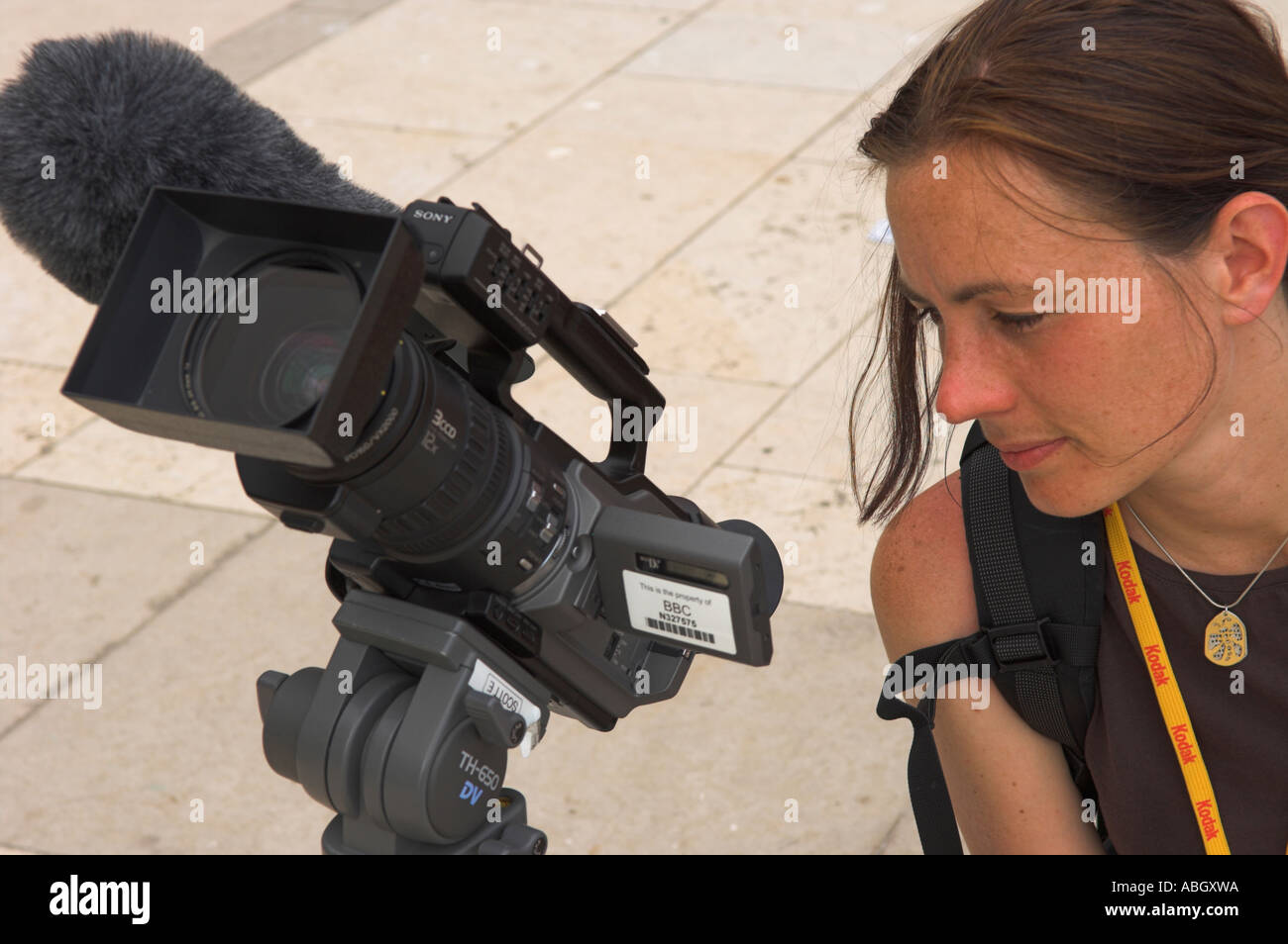 Cameraman filming woman hi-res stock photography and images - Alamy