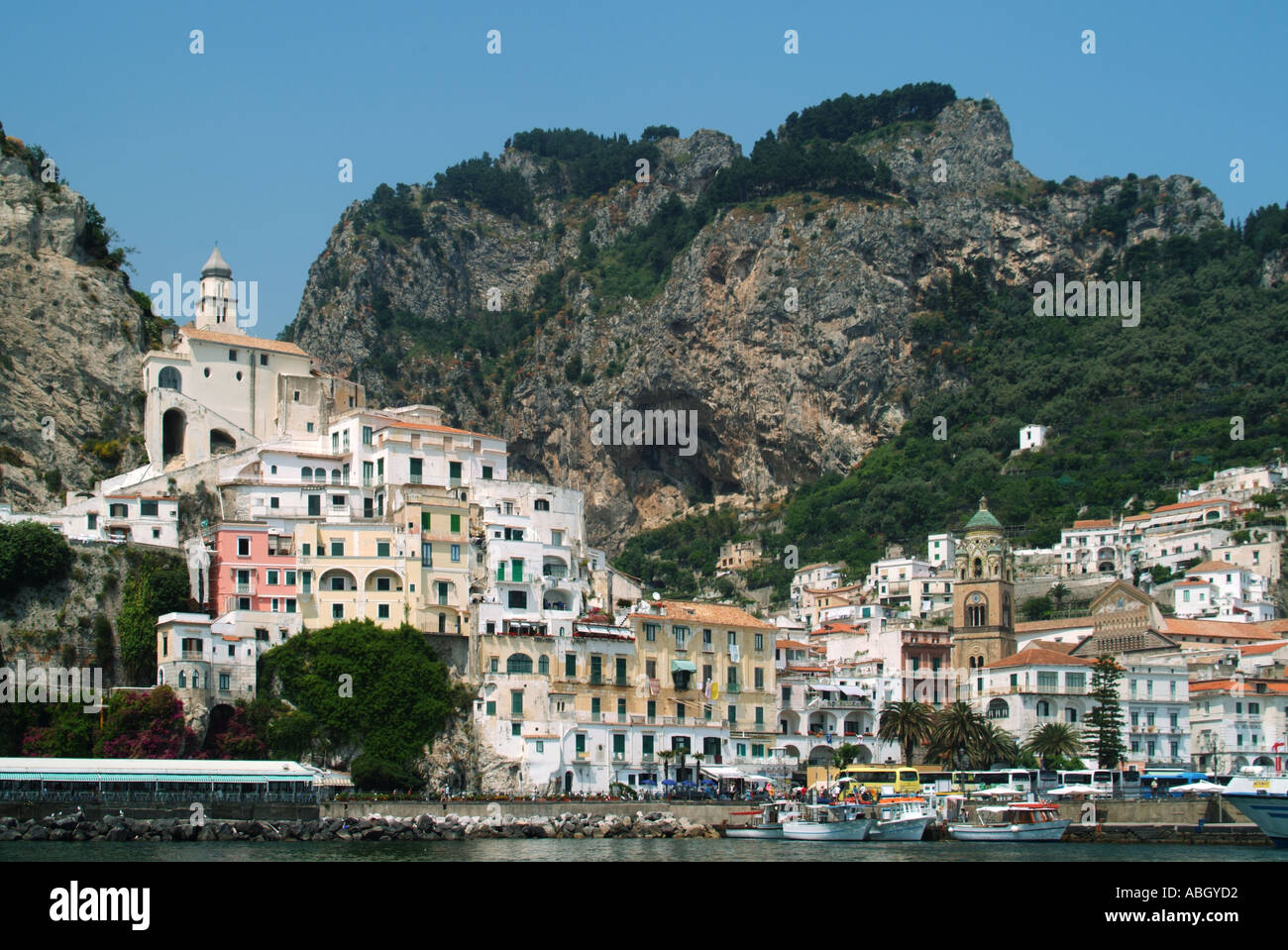 Amalfi town waterfront historical medieval Roman Catholic cathedral ...