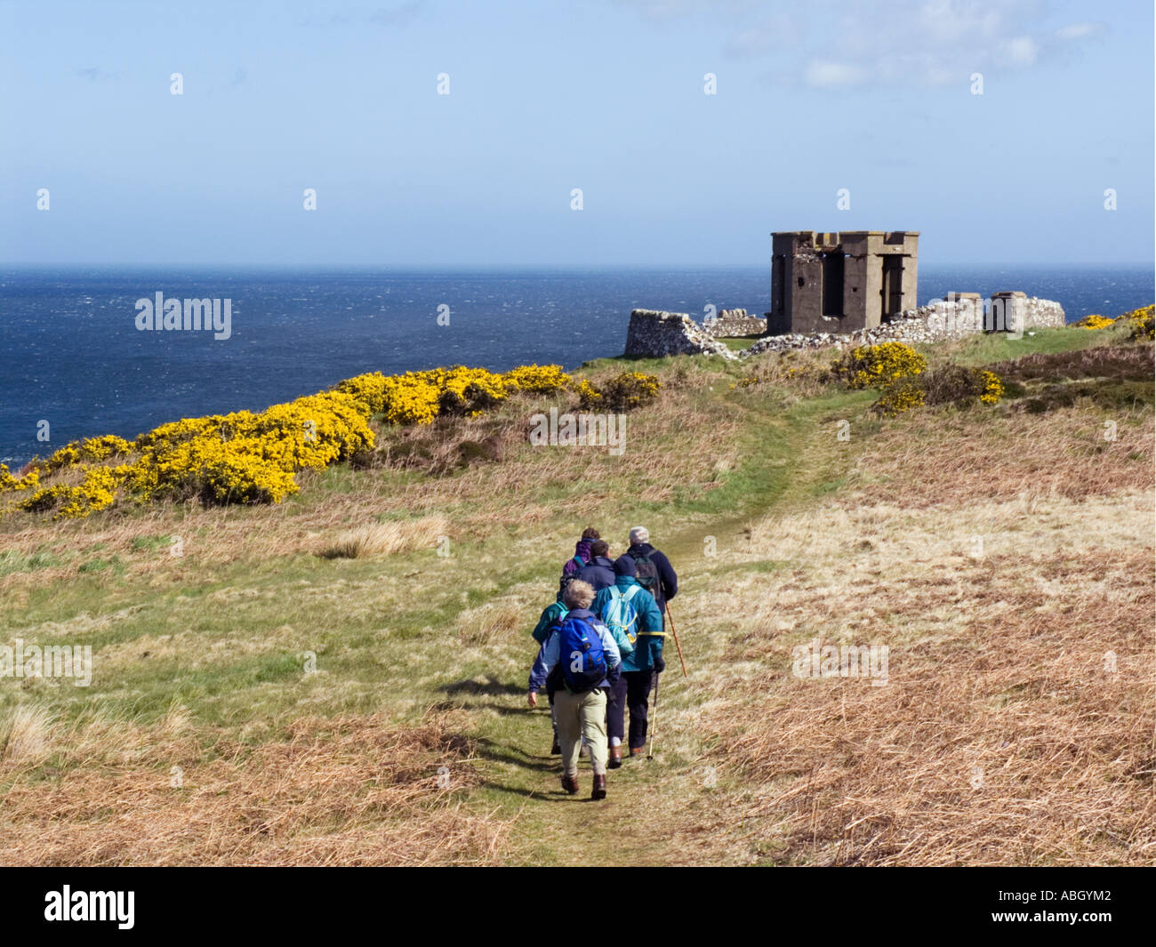 Ynys Mon Ramblers group of adult walkers on Isle of Anglesey Coastal ...