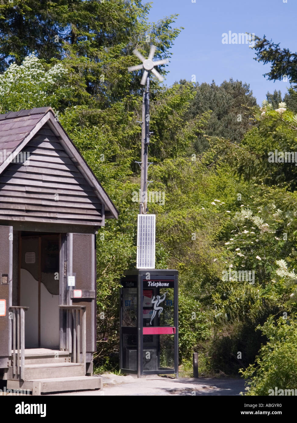 Centre for Alternative Technology solar and wind powered telephone box ...
