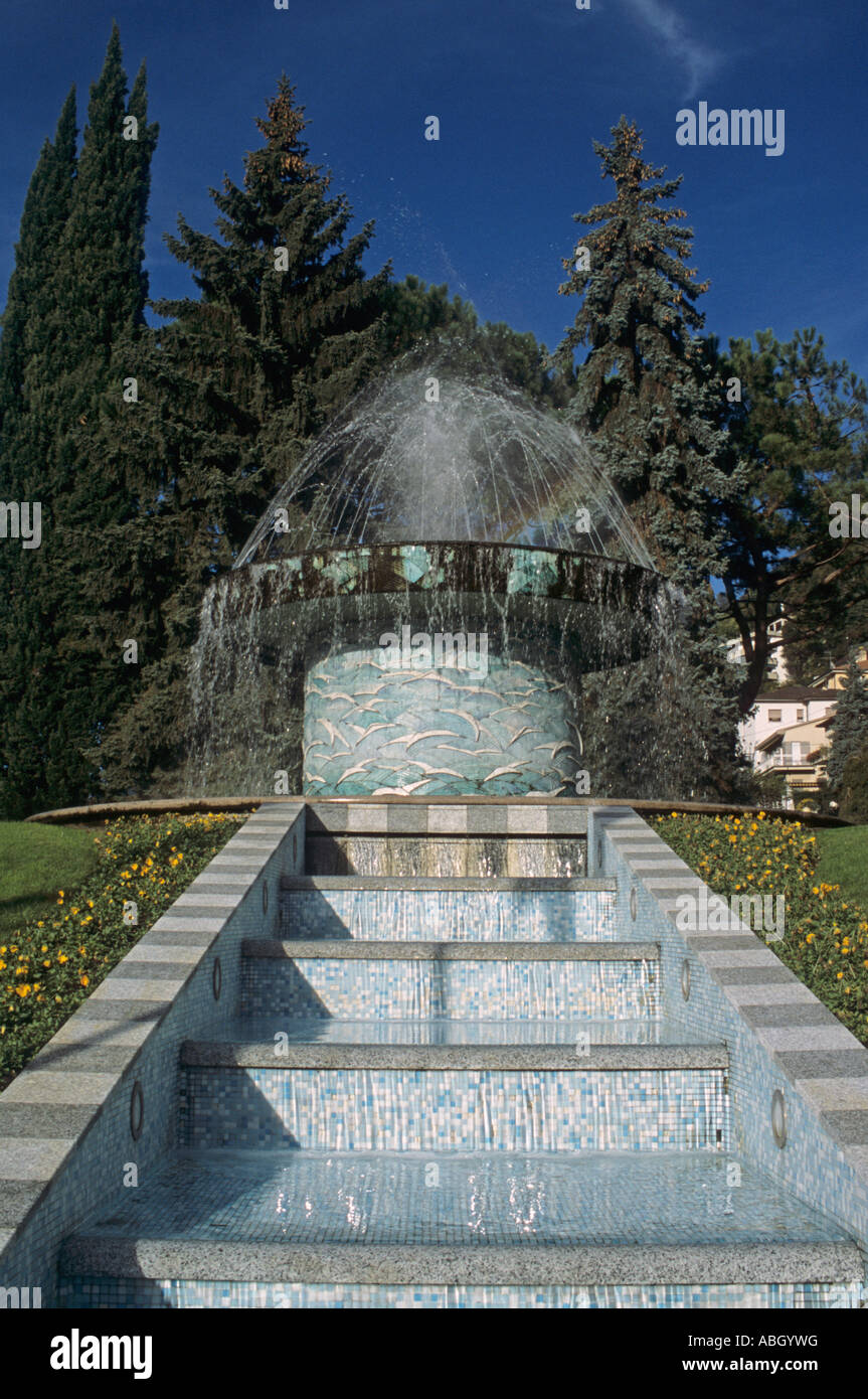 a fountain in Campione d Italia an italian enclave in Swiss territory ...