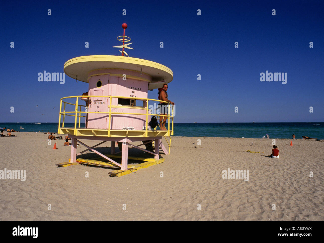 lifeguard tower Miami Beach Florida USA Stock Photo - Alamy