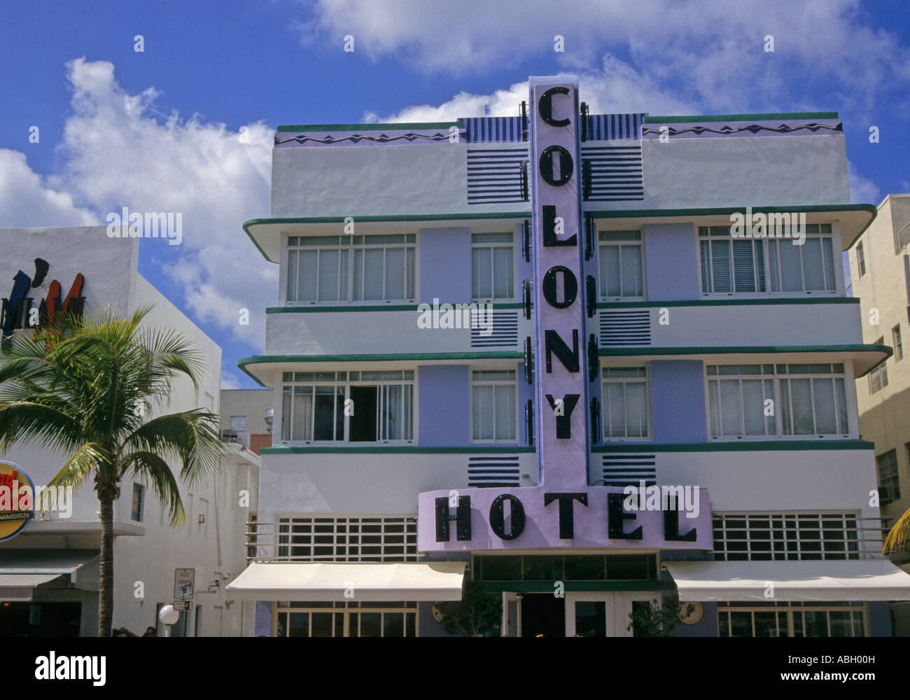 Colony hotel in Ocean Drive Miami Beach Florida USA Stock Photo - Alamy