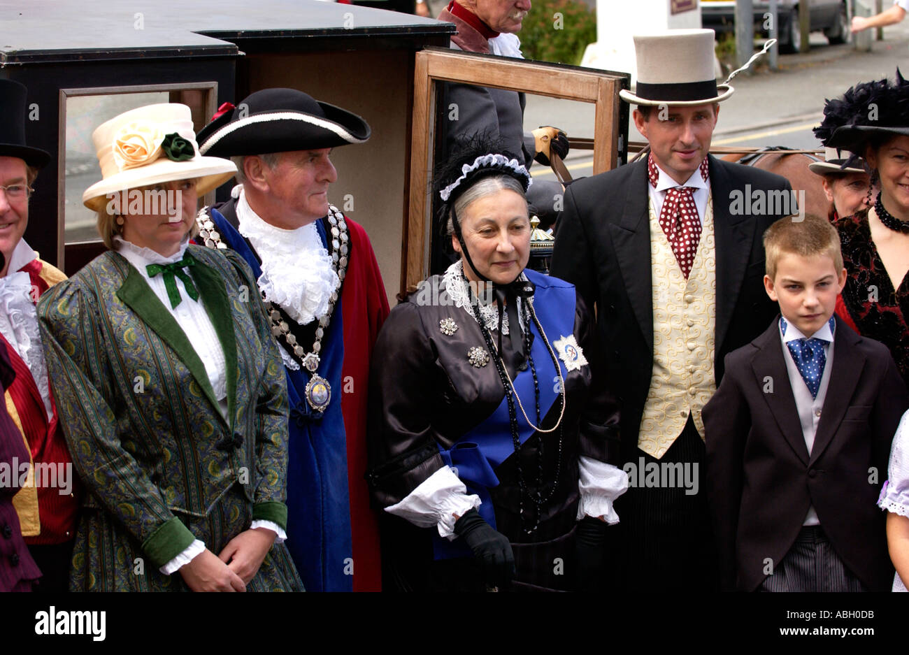 Queen Victoria and people in period costume at Llandrindod Wells ...