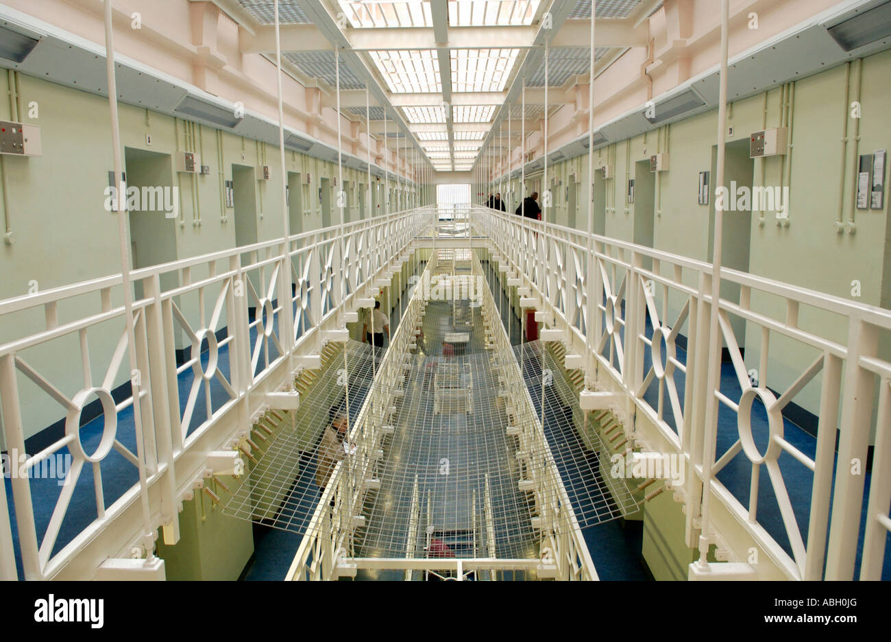 View of wing landing in Cardiff Prison South Wales UK GB UK Stock Photo ...