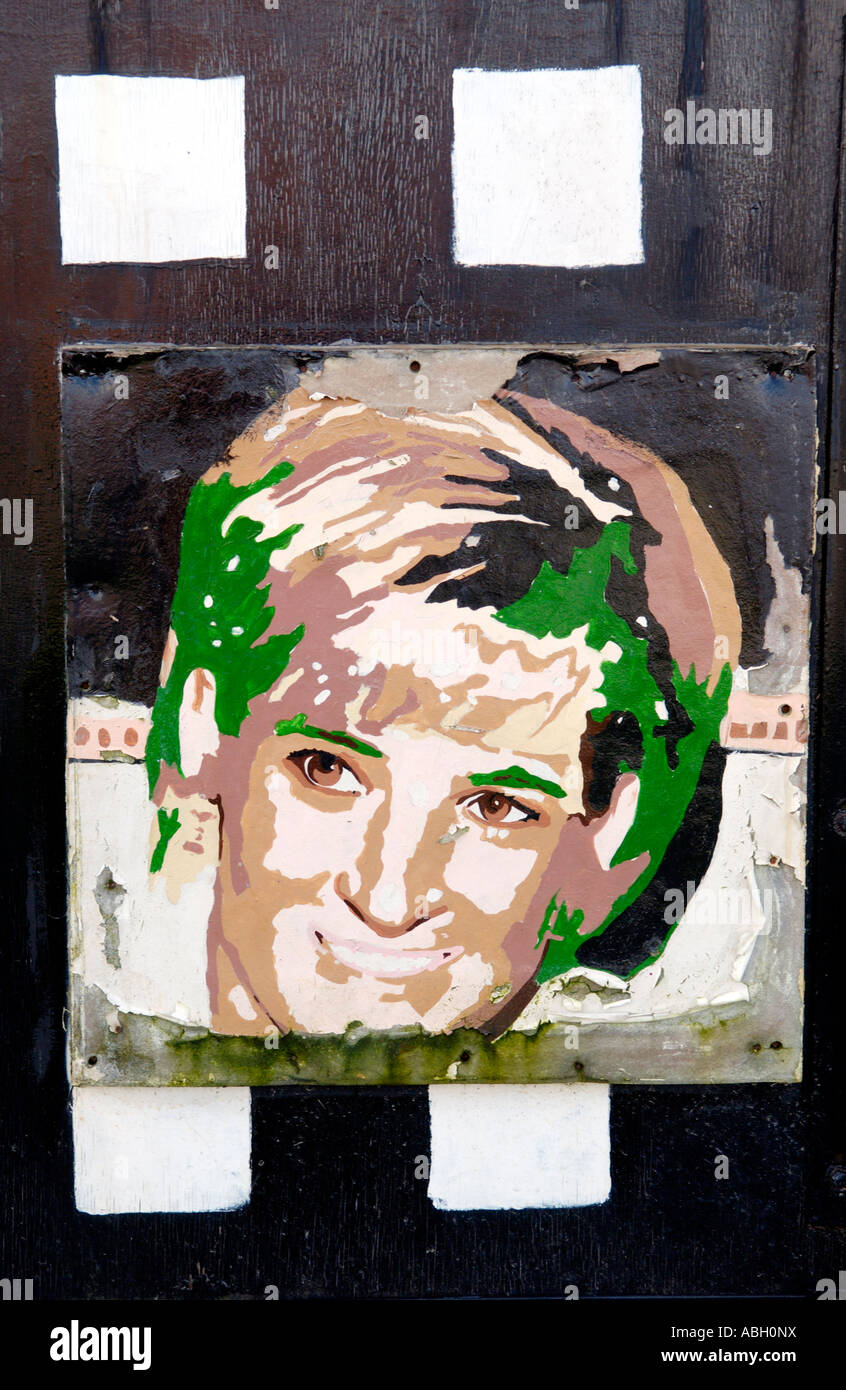 Princess Diana part of a community mural on Gurnos Estate Merthyr ...
