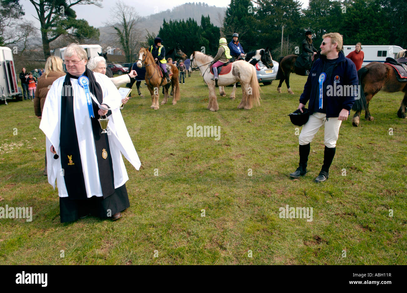 Very Reverend Roger Taylor conducts Horse blessing service at Tregoyd ...