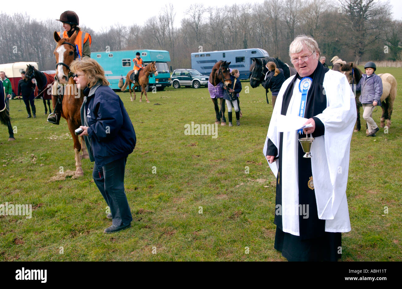 Very Reverend Roger Taylor conducts Horse blessing service at Tregoyd ...