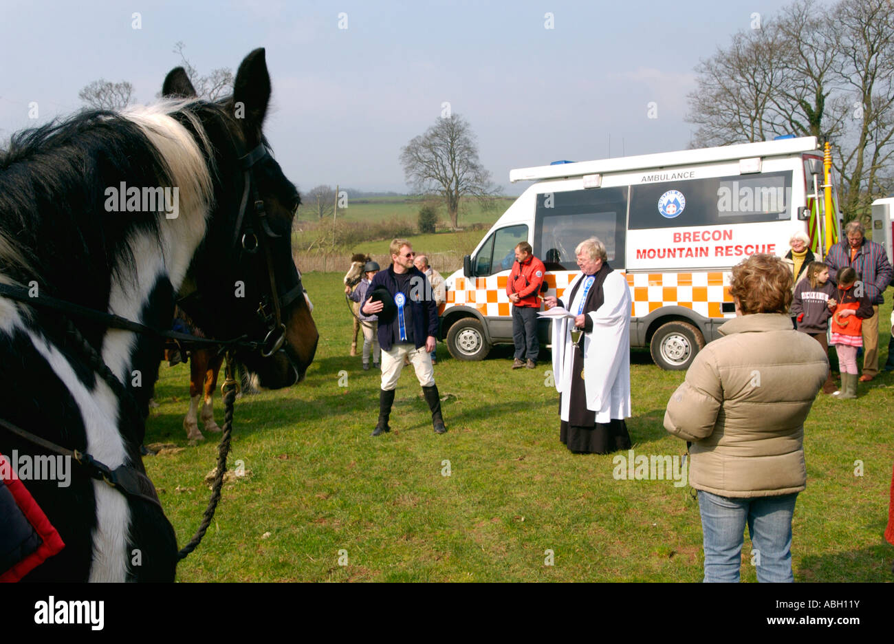 Very Reverend Roger Taylor conducts Horse blessing service at Tregoyd ...