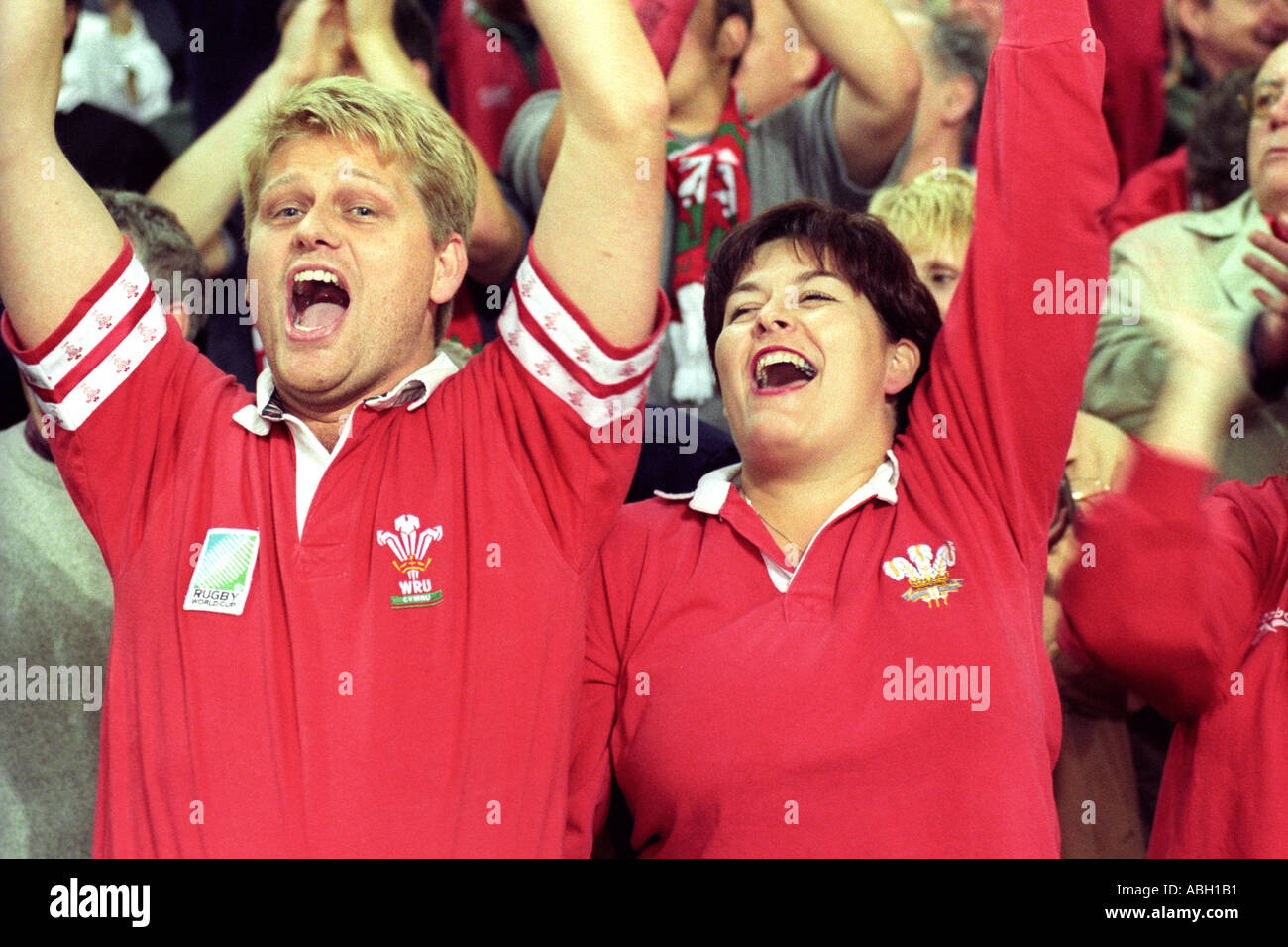 Welsh rugby fans cheer hi-res stock photography and images - Alamy