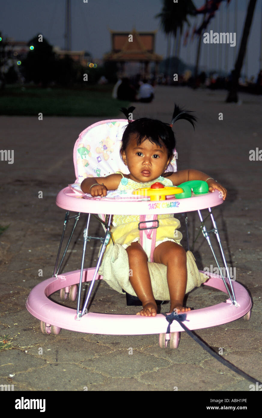 Baby in buggy at waterfront, Phnom Penh, Cambodia Stock Photo - Alamy