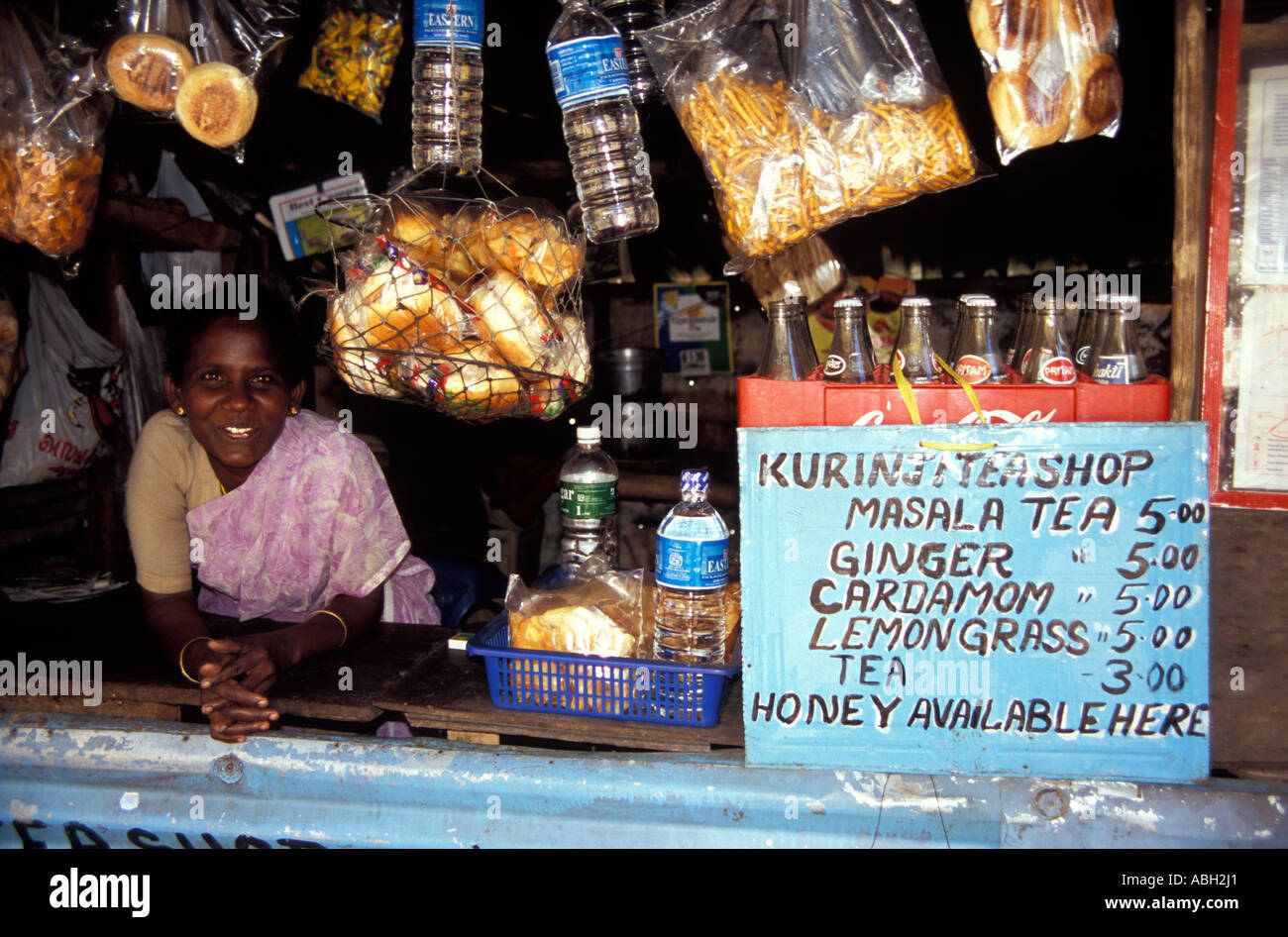 Indian female vendor at Munnar tea shop, Kerala, India Stock Photo - Alamy