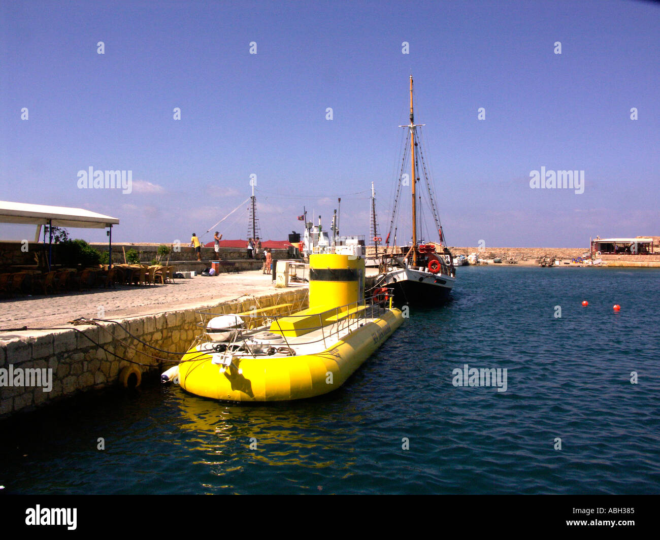 Glass Bottomed Boat Chania Harbour Crete Stock Photo - Alamy
