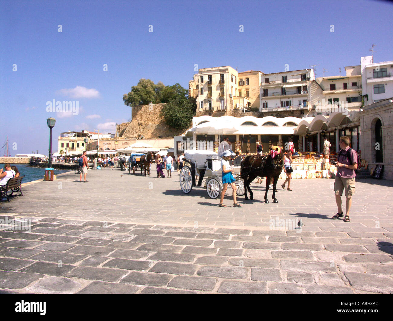 Chania Bay Promenade Crete Stock Photo - Alamy