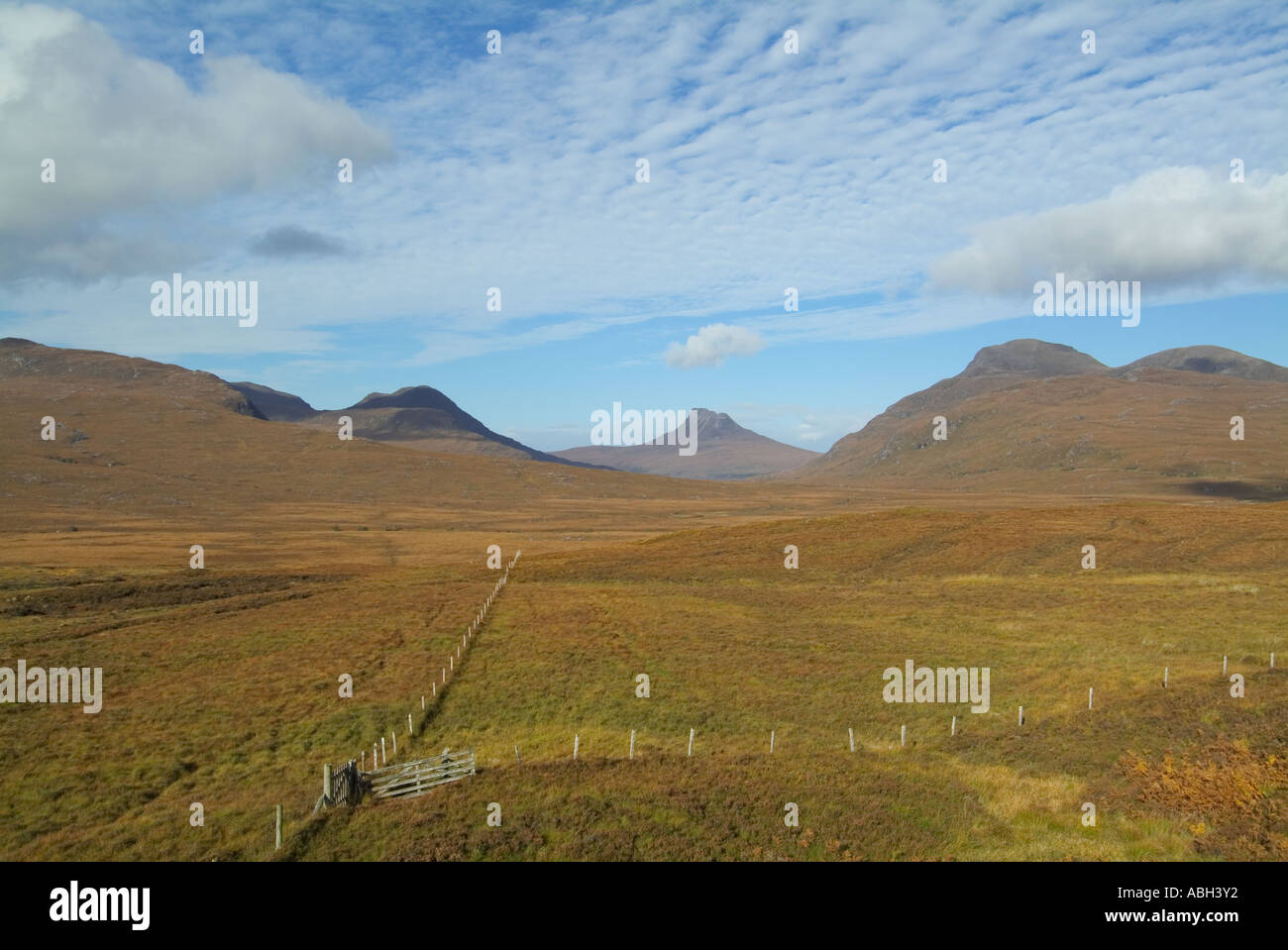 Stac Pollaidh in distance Inverpolly National Park Sutherland North ...