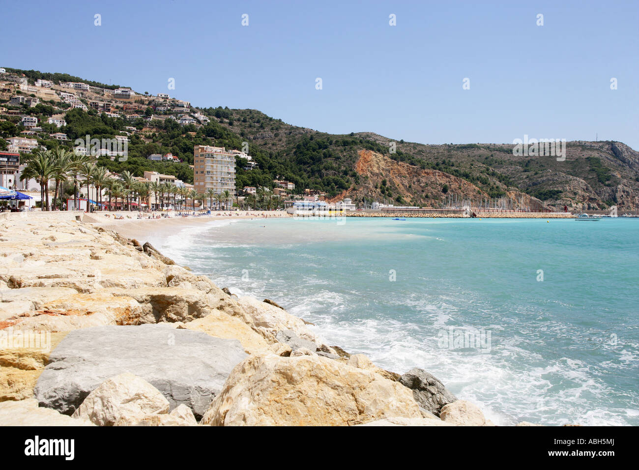 Javea Valencia spain costa blanca beach sea front port Stock Photo - Alamy