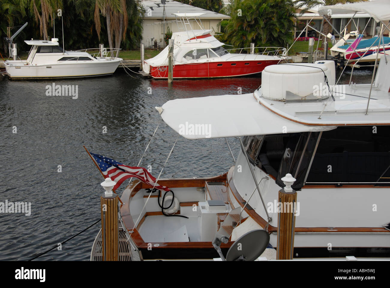 Rear of luxury yacht Stock Photo - Alamy