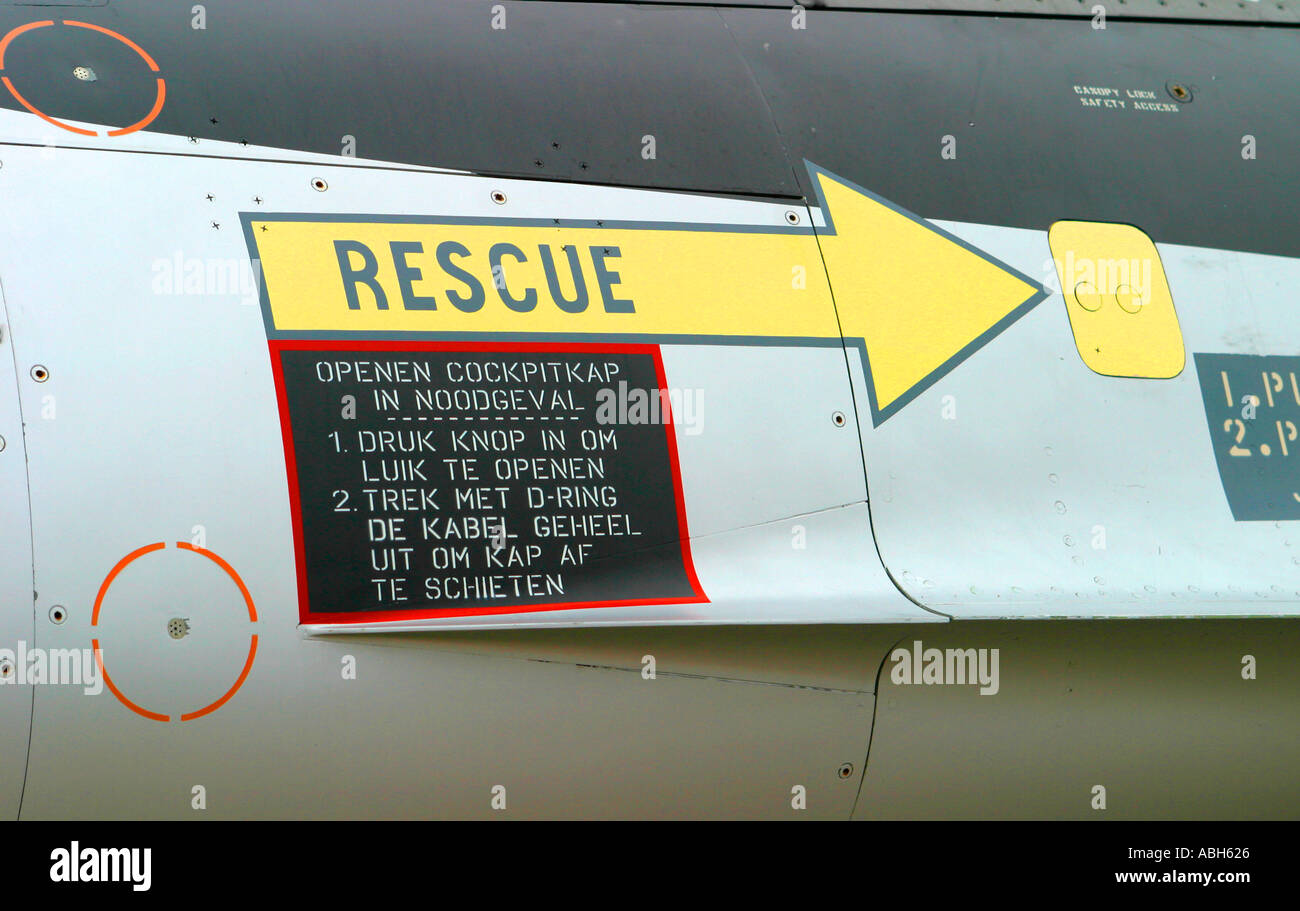 Falcon 10 fighter jet detail rescue Stock Photo - Alamy