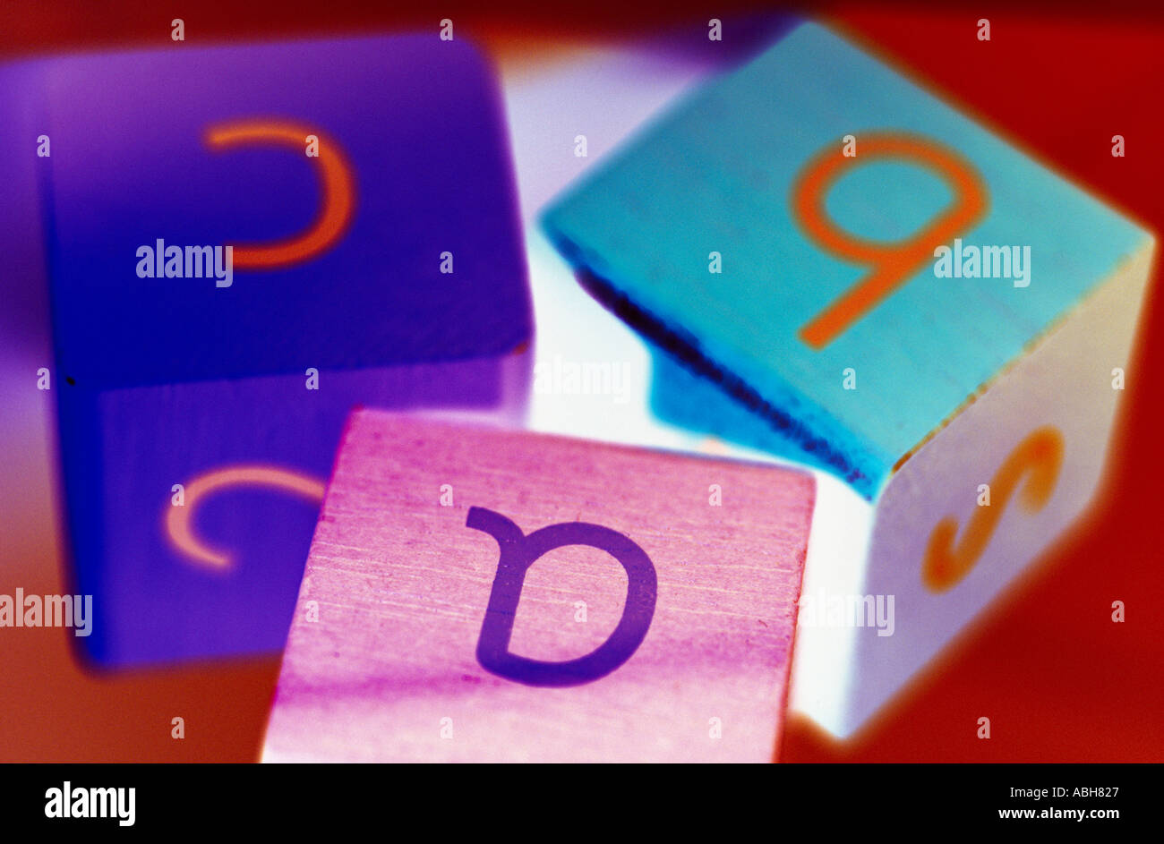 Childs building blocks x processed Stock Photo - Alamy