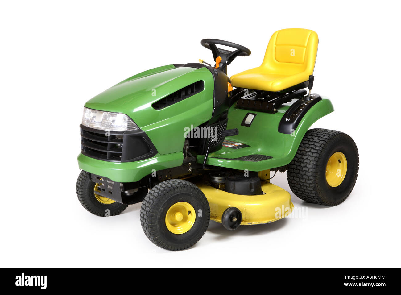 Lawn tractor cut out on white background Stock Photo - Alamy