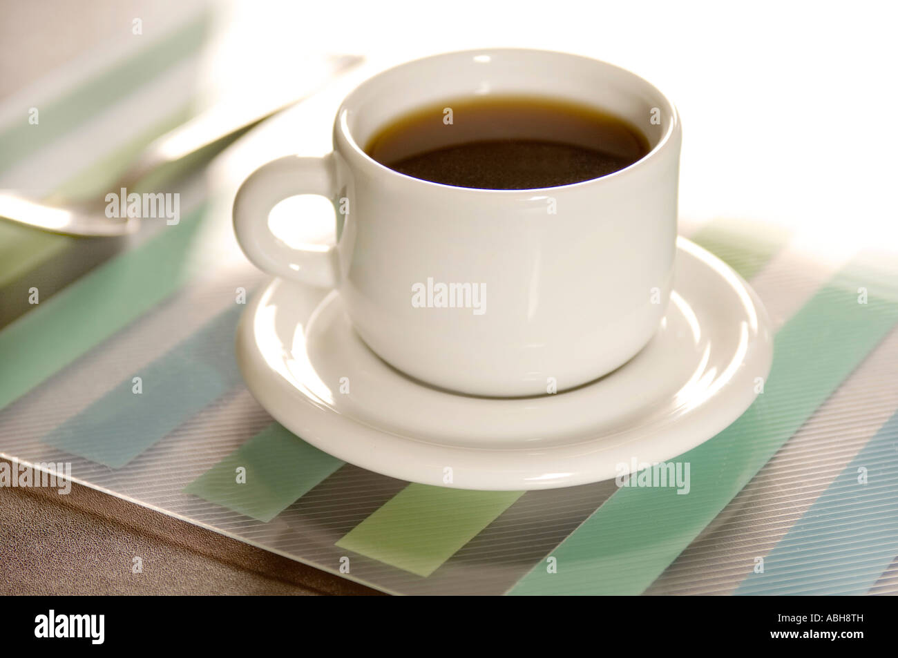 a cup of espresso coffee in a cafe Stock Photo - Alamy